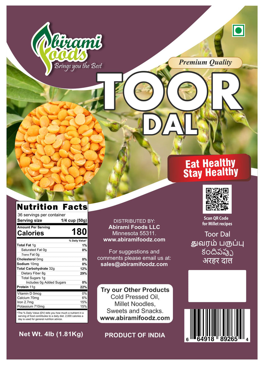 Premium Toor Dal - 4lbs – Abirami Foods